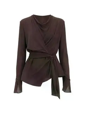 CORTANA Wrap Tie Top - Grey