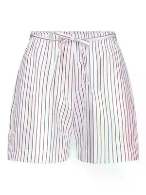 Loulou De Saison LouLou De Saison Striped Drawstring Shorts White