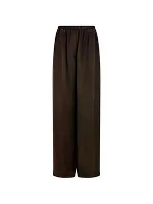FERRAGAMO Satin Trousers - Brown
