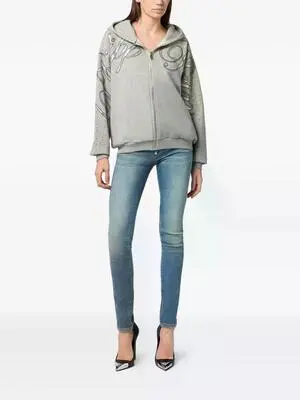 Philipp Plein Chenille Zip Hoodie With Embellishments