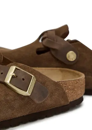 BIRKENSTOCK Boston Braided Suede Clogs - Brown
