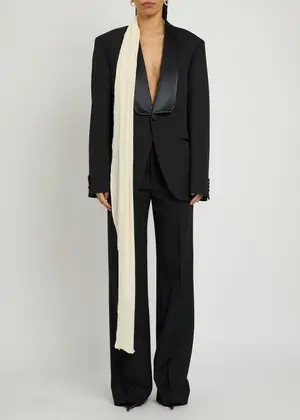 ARMARIUM Wool And Silk-blend Jacket With Detachable Scarf