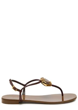 GIUSEPPE ZANOTTI Jewel-embellished Leather Sandals
