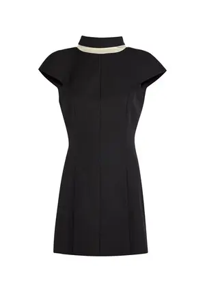 ARMARIUM Ersilia Reverse Collar Wool Mini Dress