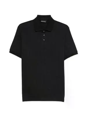 Emporio Armani Monogram-pattern Polo Shirt - Blue