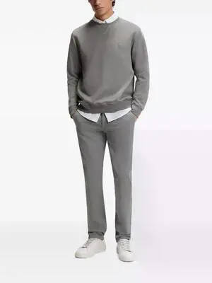 BOSS Textured Slim Fit Trousers - Grey