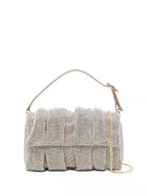Benedetta Bruzziches Crystal Embellished Pleated Tote Bag - Silver