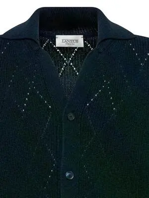 LANEUS Short-sleeve Collared Cardigan