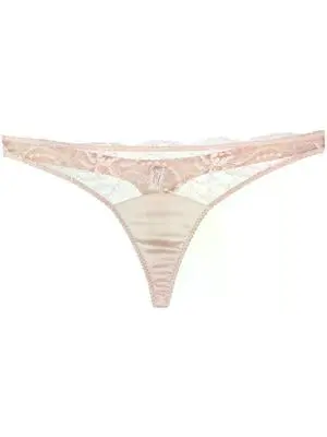 FLEUR OF ENGLAND Sig Lace Thong - Neutrals