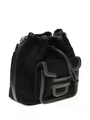 Pierre Hardy Maxi Alpha Day Drawstring Flap Bucket Bag - Black