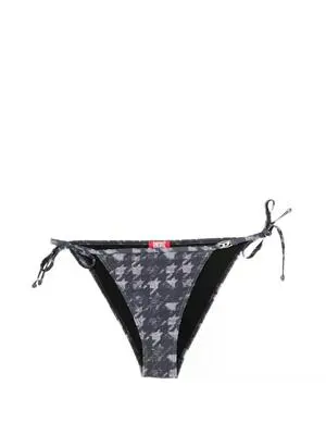 DIESEL® Houndstooth Tie-side Bikini Bottoms - Black