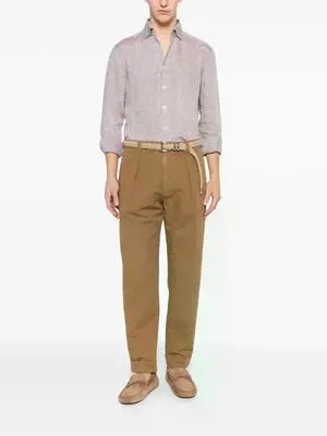 BERWICH Pleated Front Trousers - Brown