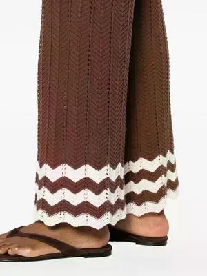 TWINSET Knitted Trousers With Zig-zag Pattern And Fringes