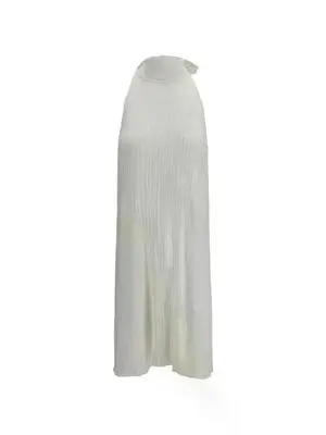 GONGDID DESIGN Pleated Halterneck Mini Dress - White