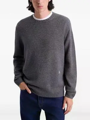 Sporty & Rich Embroidered Logo Crew Neck Sweater