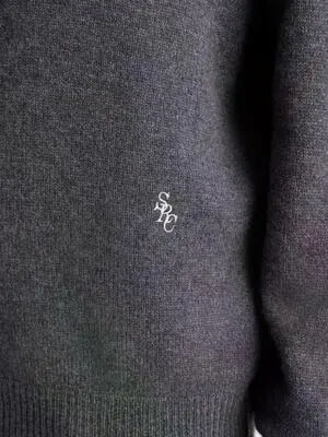Sporty & Rich Embroidered Logo Crew Neck Sweater
