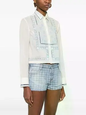 Ermanno Scervino Embroidered Cropped Shirt - Neutrals
