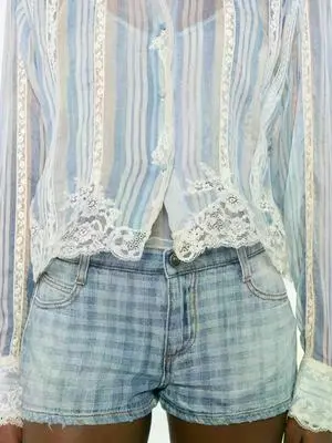 Ermanno Scervino Striped Lace Shirt