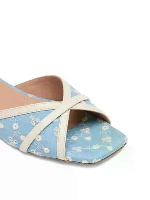MALONE SOULIERS Perla Floral Print Sandals - Blue