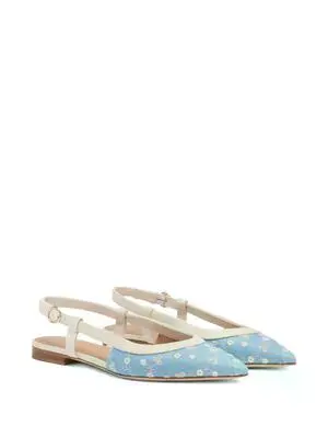 MALONE SOULIERS Tate Floral-printed Slingback Flats