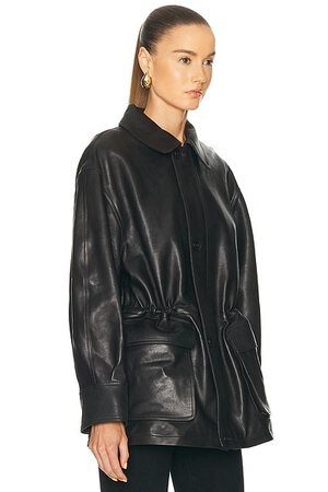 ARMA Maeve Leather Barn Jacket - Black