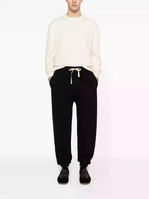 JIL SANDER Logo-embroidered Drawstring Trousers - Black