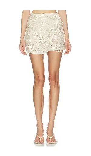 Azulu Nico Skirt In Macrame - Neutral