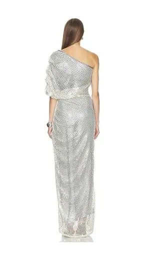 Azulu Sequin-embellished One Shoulder Gown