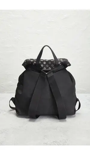 FWRD RENEW Prada Grommet Embellished Tessuto Backpack
