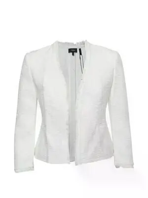 Theory Tweed Jacket With Frayed Edges - White
