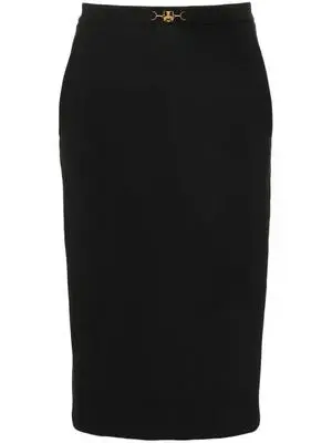 Elisabetta Franchi Logo Plaque Pencil Midi Skirt