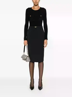 Elisabetta Franchi Logo Plaque Pencil Midi Skirt