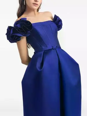 GEMY MAALOUF Ruffled Off-shoulder Structured Maxi Dress