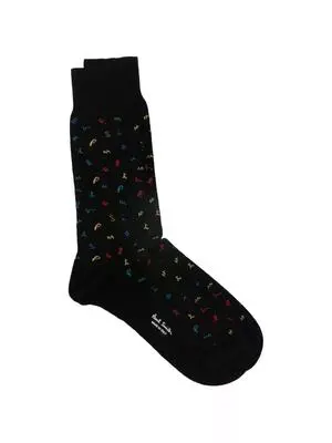 Paul Smith Meribel Logo-pattern Crew Socks - Black