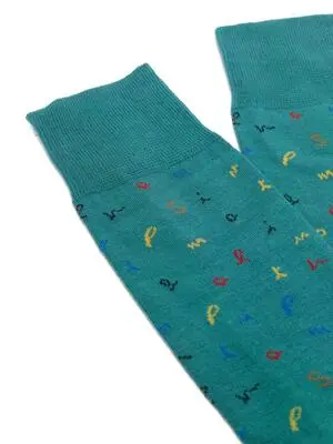 Paul Smith Meribel Logo-pattern Crew Socks - Blue
