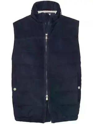 Brunello Cucinelli High-neck Padded Gilet - Blue