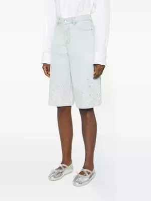 Maje Rhinestone Embellished Bermuda Shorts