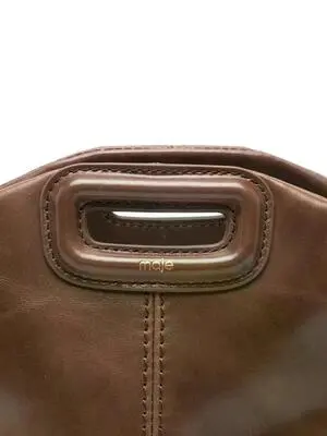 Maje Miss M Mini Bag In Vintage Leather With Fringes - Brown