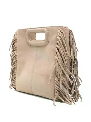 Maje M Fringed Suede Tote Bag - Neutrals