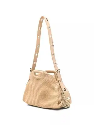 Maje Miss M Fringed Shoulder Bag With Raffia Effect