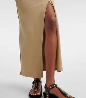 Isabel Marant Étoile Nadela Gathered Cotton Jersey Midi Dress - Beige