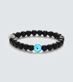Ileana Makri Sterling Silver Beaded Bracelet With Onyx And Diamond - Black