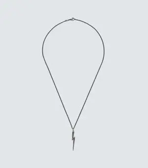 Ileana Makri Thunder Necklace In 18kt White Gold With Diamonds - Silver