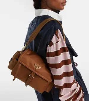 Prada Medium Re-nylon Shoulder Bag - Brown