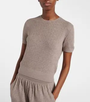 Loro Piana Maple Cashmere And Silk Ribbed Sweater