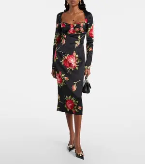 Dolce & Gabbana Floral Print Midi Dress - Multicoloured