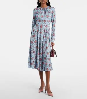 Dolce & Gabbana Floral Silk-blend Midi Dress