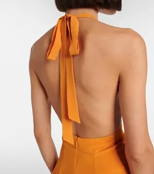 Saint Laurent Silk Halterneck Mini Dress