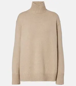 Loro Piana Cashmere Turtleneck Sweater - Beige