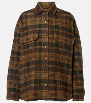 Loro Piana Darby Checked Overshirt - Orange